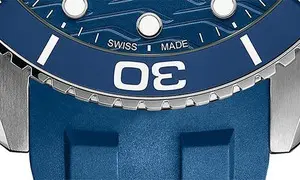 MIDO Ocean Star 200c Automatic Stainless Steel And Rubber Strap Watch - Blue