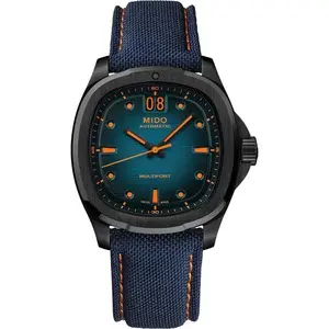MIDO Multifort Tv Big Date Automatic Strap Watch - Blue