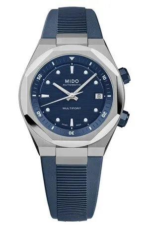 MIDO Multifort Automatic Watch With Rubber Strap - Blue