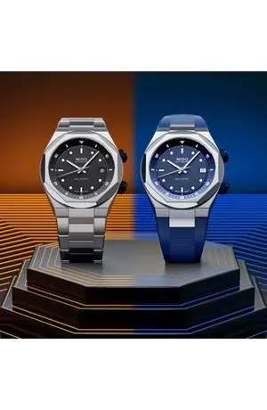 MIDO Multifort Automatic Watch With Rubber Strap - Blue