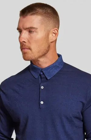 RYE 51 The Harrison Long Sleeve Polo - Navy