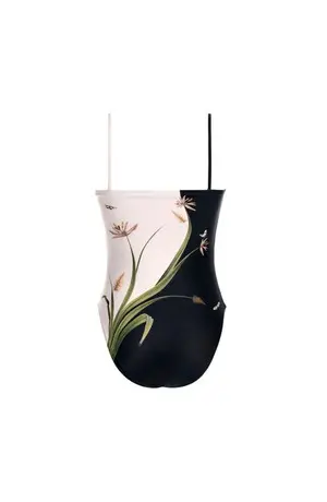 Agua Bendita Printed One-piece With Square Neckline