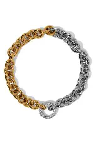 NADRI Nadri Gemini Two-Tone Pavé Circle Chain Bracelet