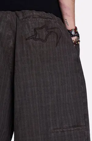 JADED LONDON Goliath Check Pleated Oversized Shorts