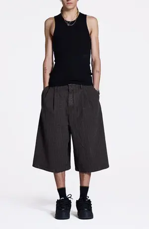 JADED LONDON Goliath Check Pleated Oversized Shorts