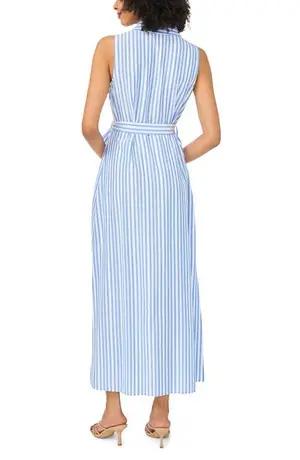 Vince Camuto Striped Sleeveless Maxi Shirt Dress
