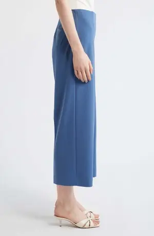 Anne Klein Cropped Wide Leg Pants With Center Seam