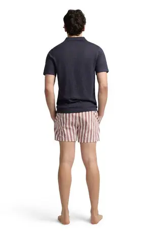 Onia Linen Sweater Short Sleeve Polo - Midnight