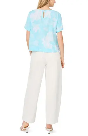 Vince Camuto Floral Print Boxy Top