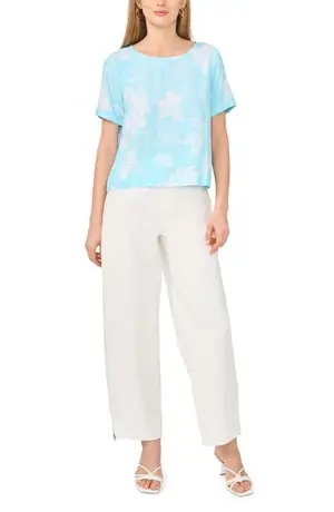 Vince Camuto Floral Print Boxy Top