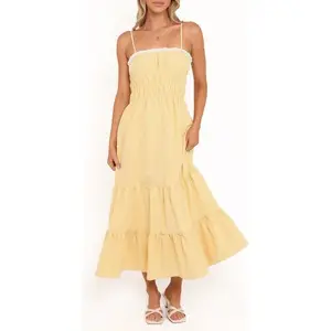 PETAL & PUP Bernadine Gingham Cotton Blend Maxi Dress