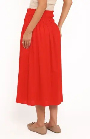PETAL & PUP Mattea Smock Waist Cotton Gauze Maxi Skirt