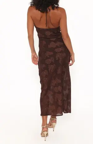 PETAL & PUP Remy Floral Jacquard Maxi Cocktail Dress