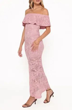 PETAL & PUP Off-the-shoulder Lace Maxi Dress