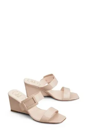 ROGER VIVIER Belle Vivier Patent Leather Wedge Sandal