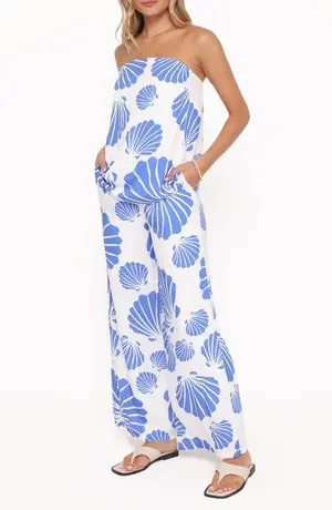 PETAL & PUP Strapless Top & Wide Leg Pants Set