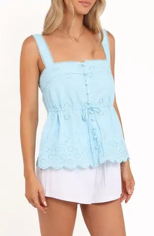 PETAL & PUP Delta Eyelet Cotton Tank