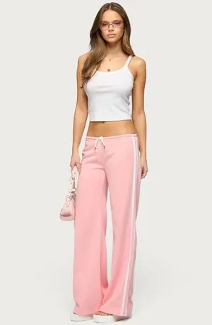 EDIKTED Cammile Contrast Stripe Sweatpants