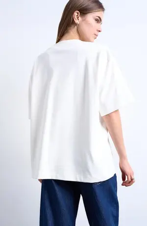 Topshop Drop Shoulder V-neck Tee