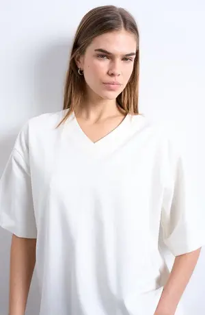 Topshop Drop Shoulder V-neck Tee