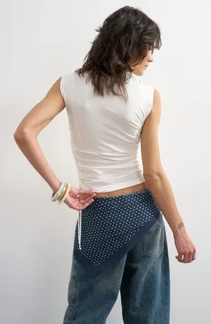Topshop Ruched Drawcord Cropped Tank