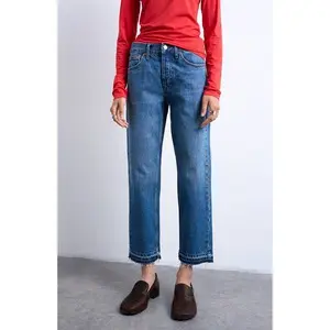 Topshop Raw Edge Hem Bottoms For Women