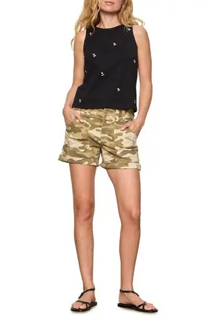 Sanctuary Campari Embellished Organic Cotton Tank - Black