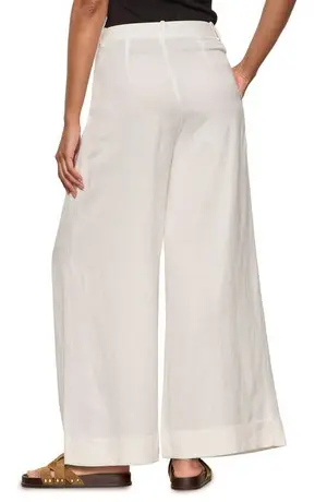 Sanctuary Terrace Linen Blend Wide Leg Pants - Chalk