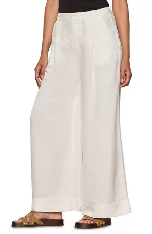 Sanctuary Terrace Linen Blend Wide Leg Pants - Chalk