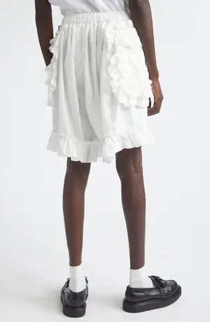 Comme Des Garçons Ruffle Trim Broadcloth Bloomer Shorts