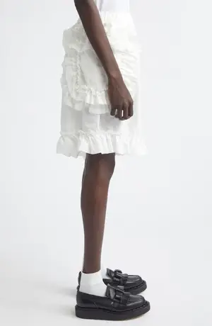 Comme Des Garçons Ruffle Trim Broadcloth Bloomer Shorts