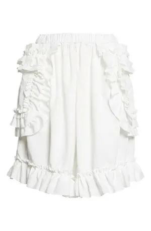 Comme Des Garçons Ruffle Trim Broadcloth Bloomer Shorts