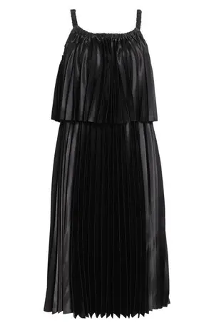 Noir Kei Ninomiya Pleated Satin Midi Dress