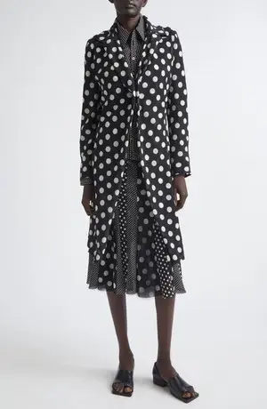 Junya Watanabe Polka Dot Georgette Cutaway Jacket