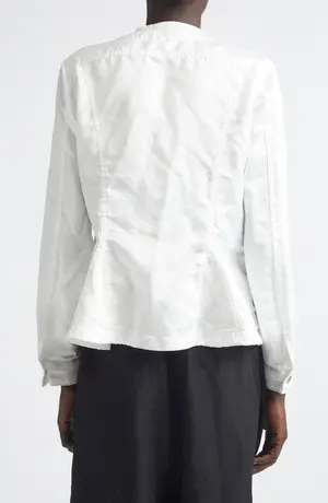 Comme Des Garçons Raw Edge Satin Peplum Jacket