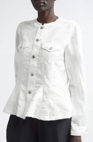 Comme Des Garçons Raw Edge Satin Peplum Jacket