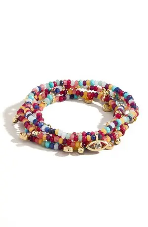 Baublebar Layered Evil Eye Beaded Bracelets - Bright Multi