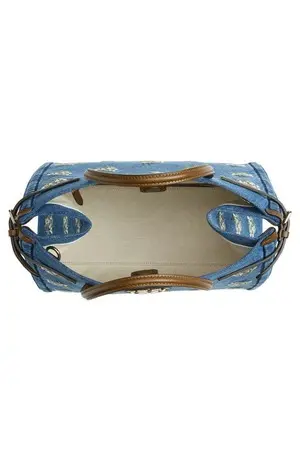 Valentino Garavani Medium Antibes Embroidered Denim Tote - Blue Multi