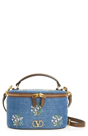 Valentino Garavani Vlogo Signature Embroidered Vanity Case