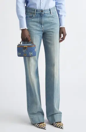 Valentino Garavani Vlogo Signature Embroidered Vanity Case