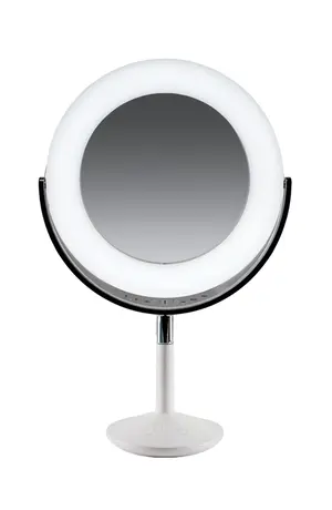 ILIOS LIGHTING Beauty Ring Brightness-controlled Dual-magnification Makeup Mirror - White