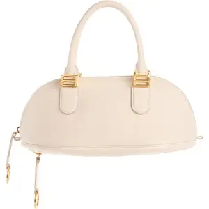 Balenciaga Mini Bolero Leather Bowling Bag - Cream/biscuit