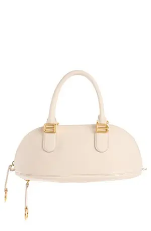 Balenciaga Mini Bolero Leather Bowling Bag - Cream/biscuit