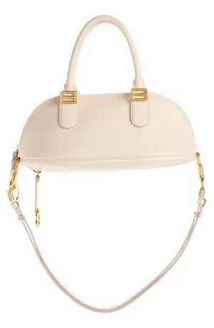 Balenciaga Mini Bolero Leather Bowling Bag - Cream/biscuit