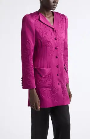 Valentino Garavani Floral Embossed Cady Blazer Dress