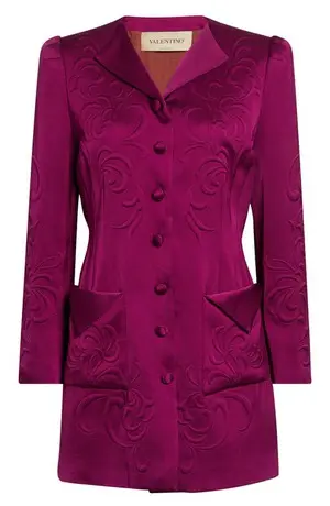 Valentino Garavani Floral Embossed Cady Blazer Dress