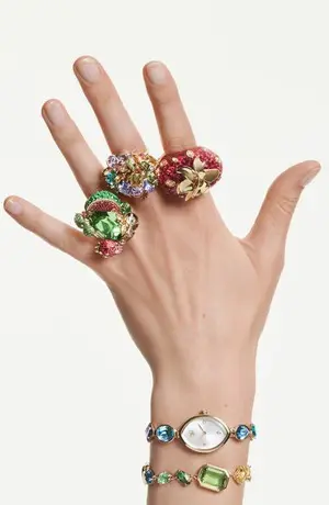 SWAROVSKI Gema Crystal Bracelet Watch - Gold/multi