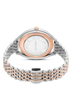SWAROVSKI Crystalline Aura Bracelet Watch With Rose Gold-tone Pvd And Crystals - Silver/pink