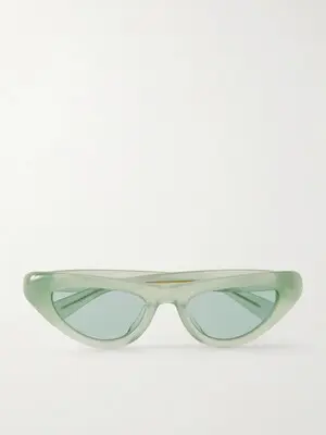 Bottega Veneta Curvy Cat-eye Acetate Sunglasses - Green