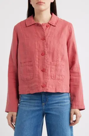 SEASALT CORNWALL Organic Cotton Utility Jacket - Echinacea